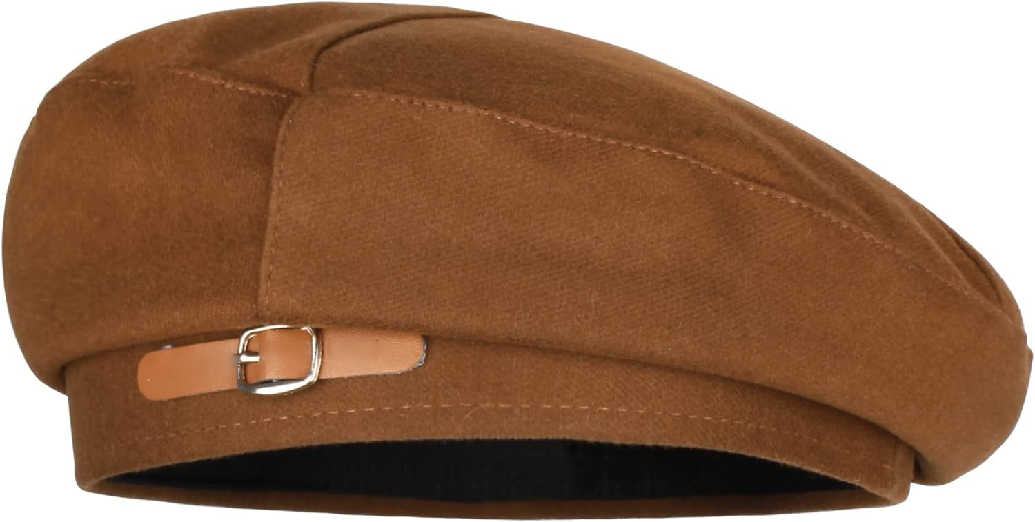MAOYA Women Buckle Twill Cotton Beret Classic French Style Artist ...