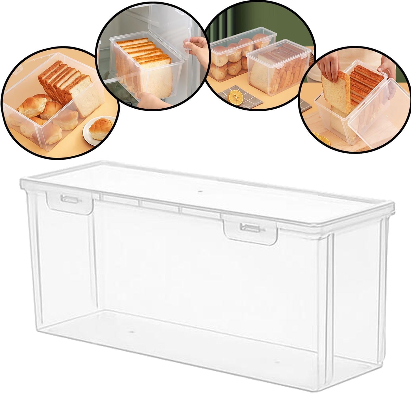 MAOYONG Plastic Bread Box with Lid for Preserving Bread, Pastries, and ...