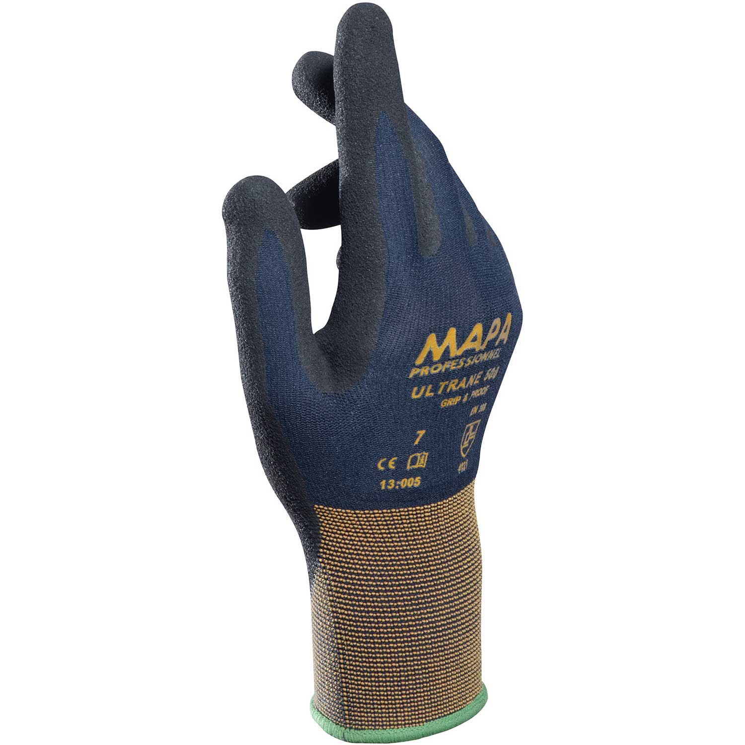 MAPA Ultrane 500 Grip & Proof Nitrile Palm Coated Gloves Lt Weight 1 ...
