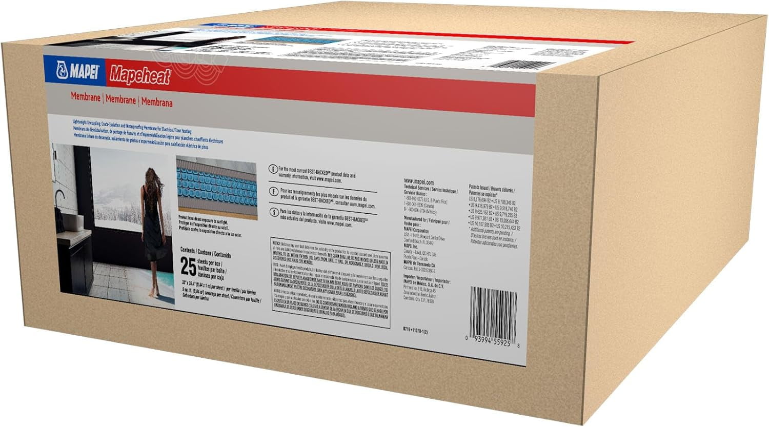 MAPEI Mapeheat Membrane Lightweight, Radiant Floor Heating, Uncoupling ...