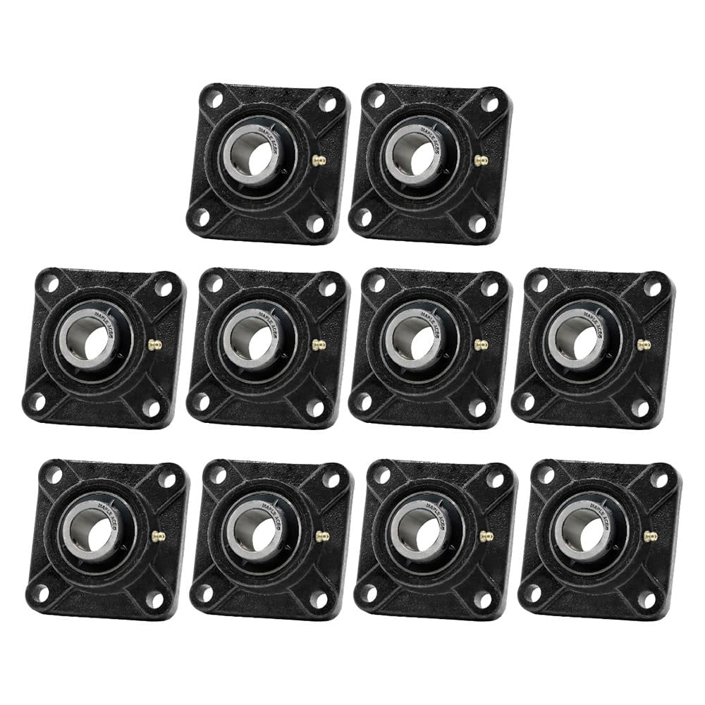 MAPLE ACE UCF204-12 Square Flange Bearing 3/4" Bore, 4-Bolt Self-Aligning, Solid Base, Heavy ...