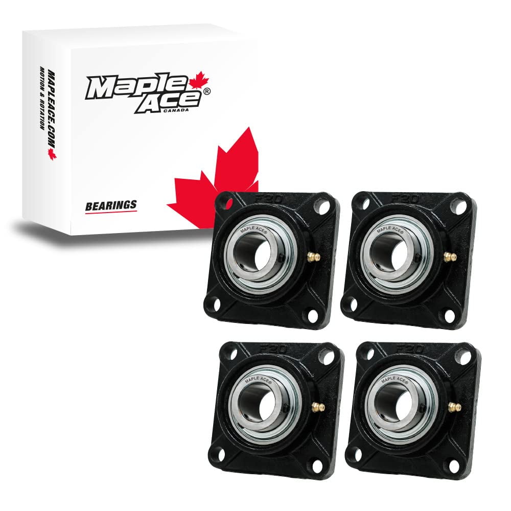 MAPLE ACE UCF206-20 Square Flange Bearing 1-1/4" Bore, 4-Bolt Self ...