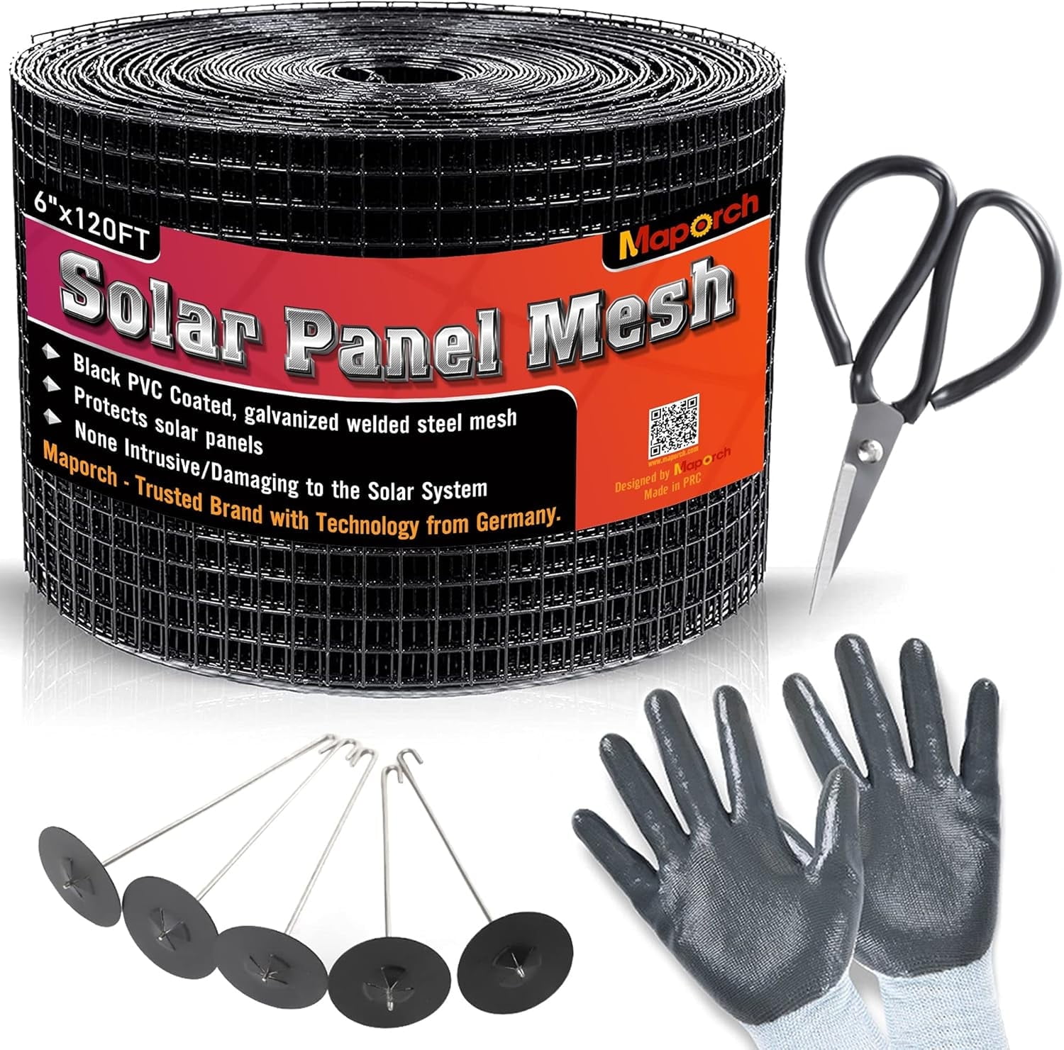 MAPORCH 6"x120FT Solar Mesh Screen for Bird Proofing Solar Panels ...