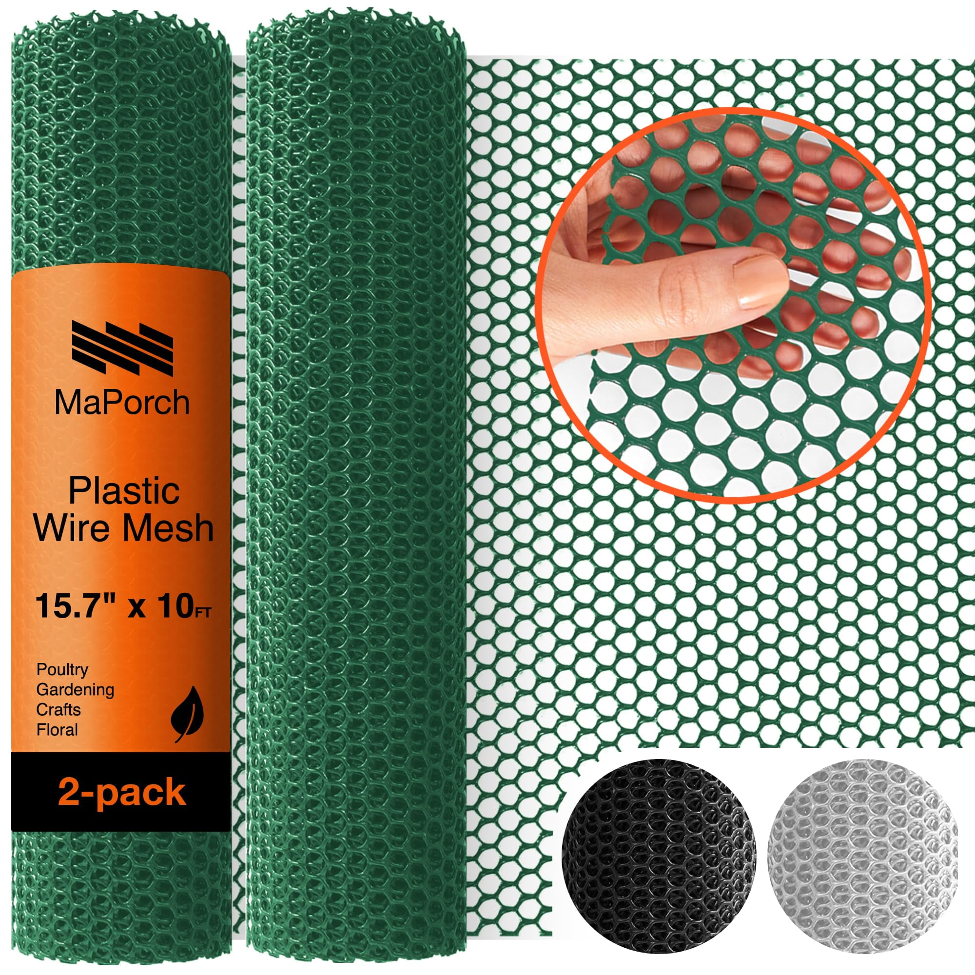 MAPORCH, Plastic Chicken Wire Fencing, Green, 500gsm ABS Plastic ...