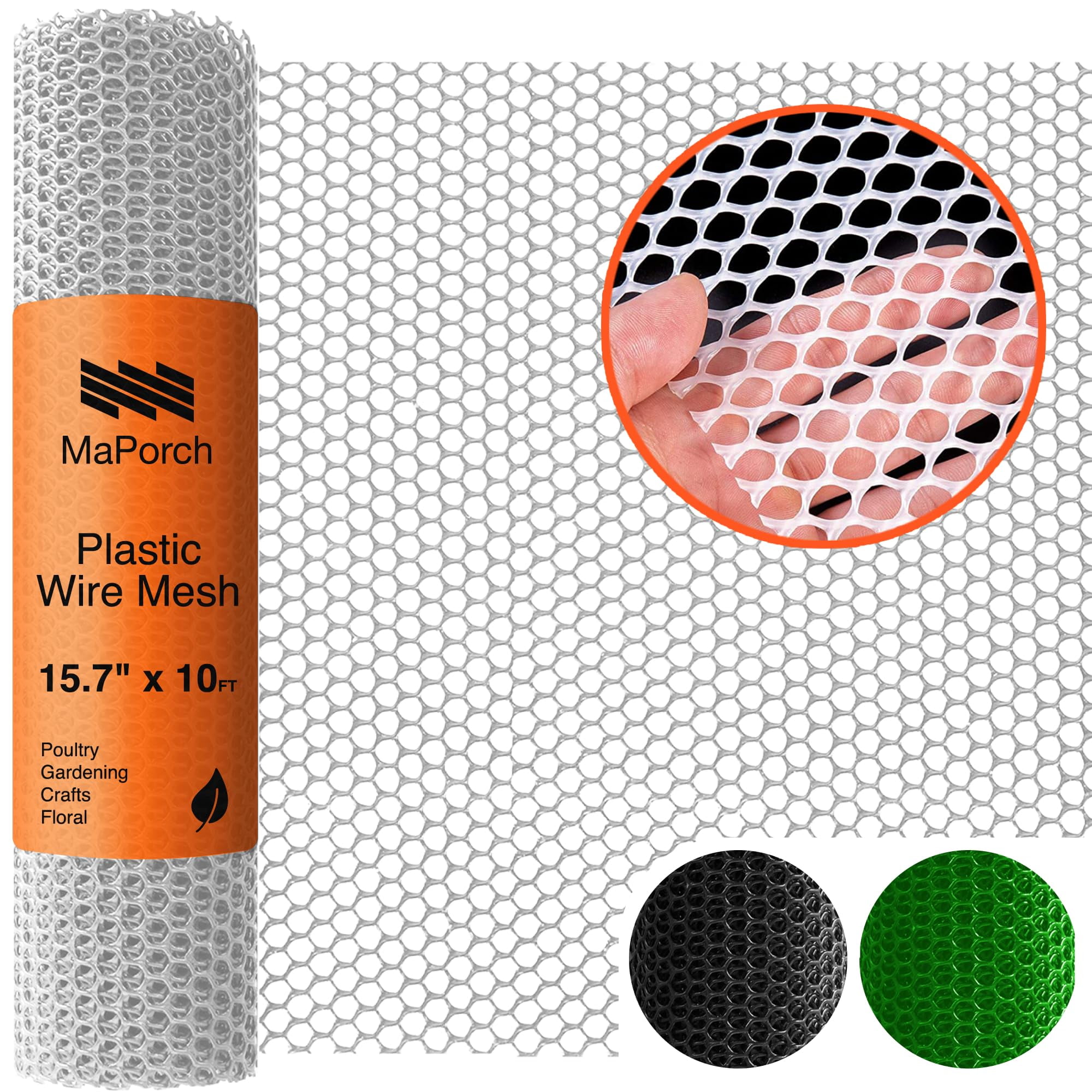 MAPORCH, Plastic Chicken Wire Fencing, White, 500gsm ABS Plastic ...