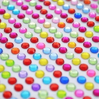 MAPPERZ Crystal Self Adhesive Round Shape Multicolored Shining Stones ...