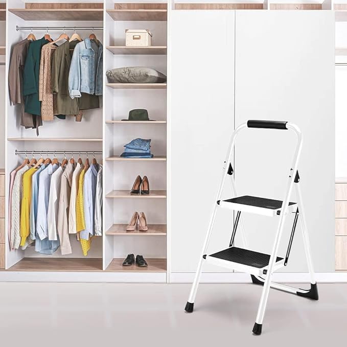 MAPPLE CREATION Folding Step Stool Folding Ladder with NonSlip and Wide ...