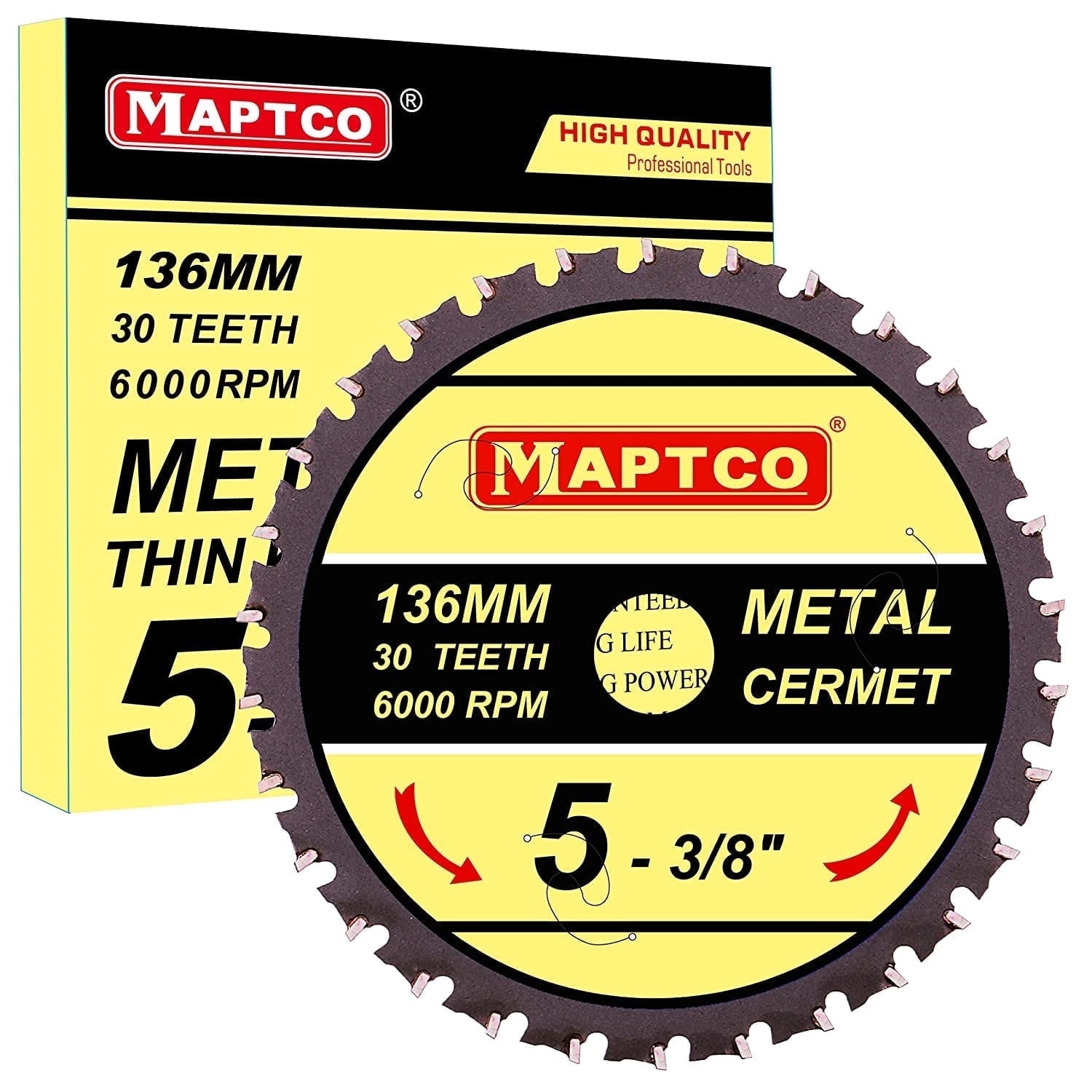 MAPTCO 5-3/8" 30T Cermet Tipped Metal Cutting Circular Saw Blade ...