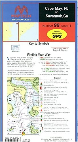 MAPTECH Waterproof Charts WPC099: Cape May, NJ to Savannah, GA ...