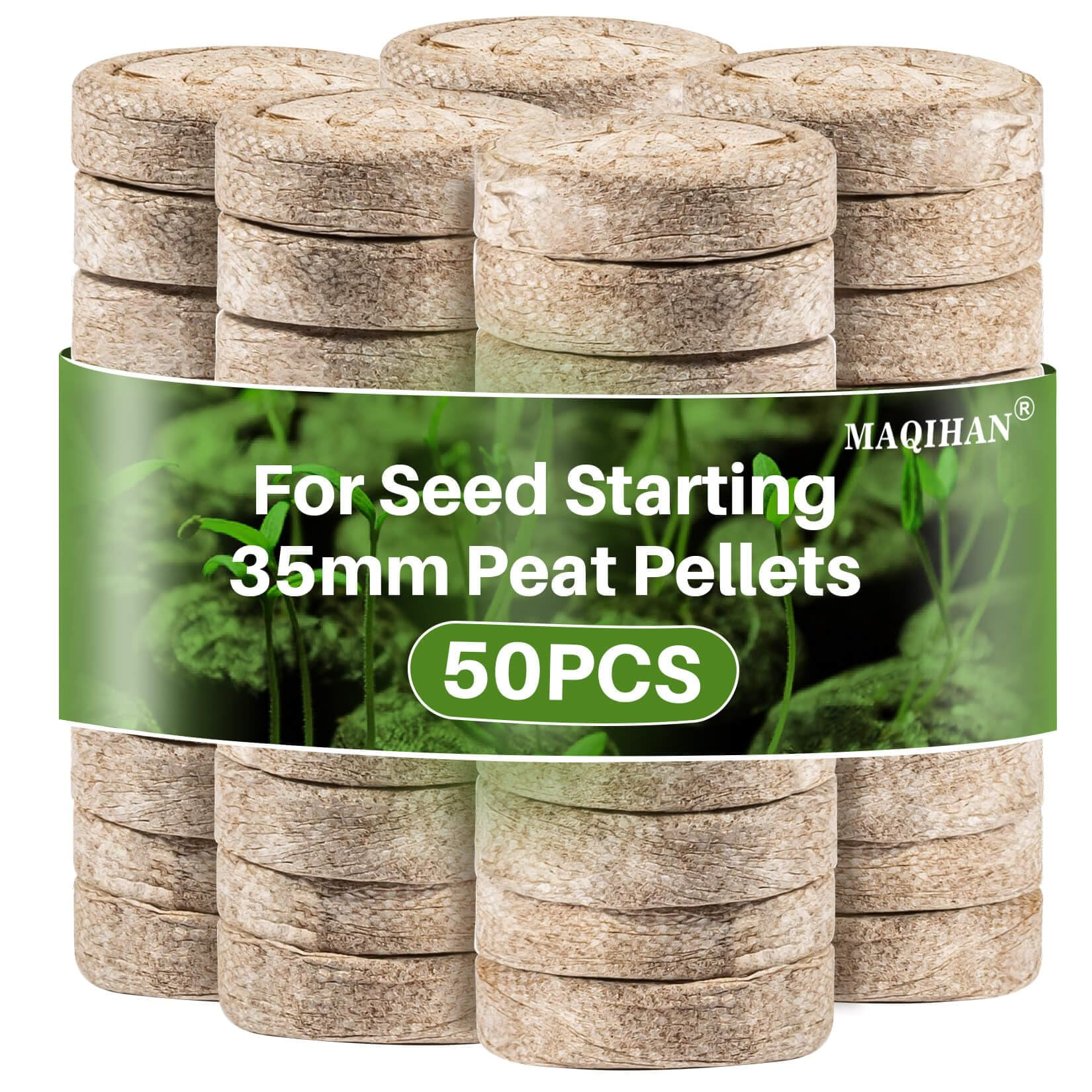 MAQIHAN 50PCS Peat Pellets for Seedlings BSL1 - 35MM Pellets Peat Pods ...