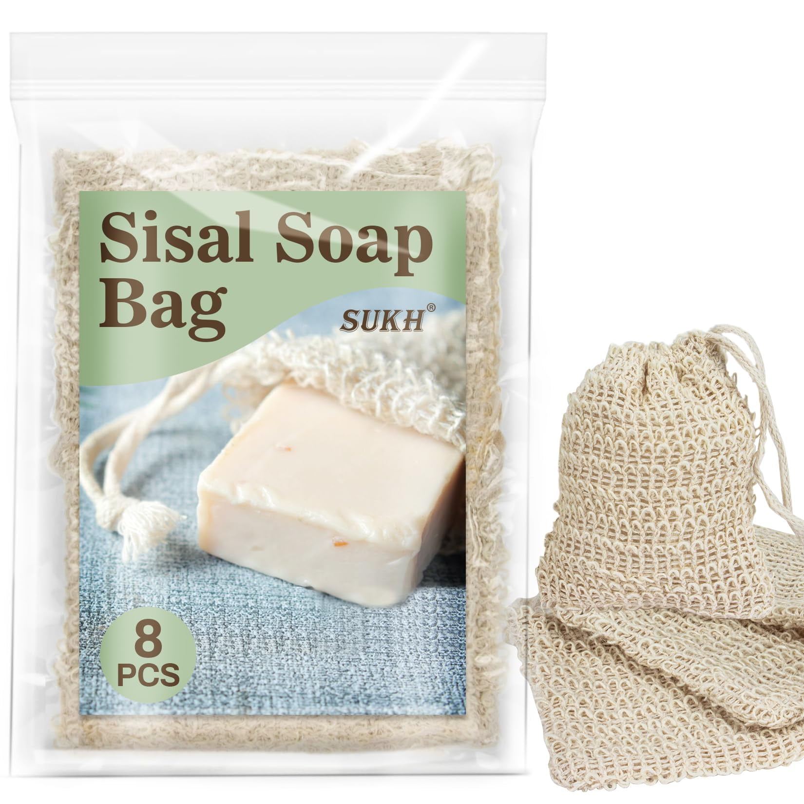 MAQIHAN 8PCS Sisal Soap CM31 Bag - Soap Bags Soap Exfoliating Bag Soap ...