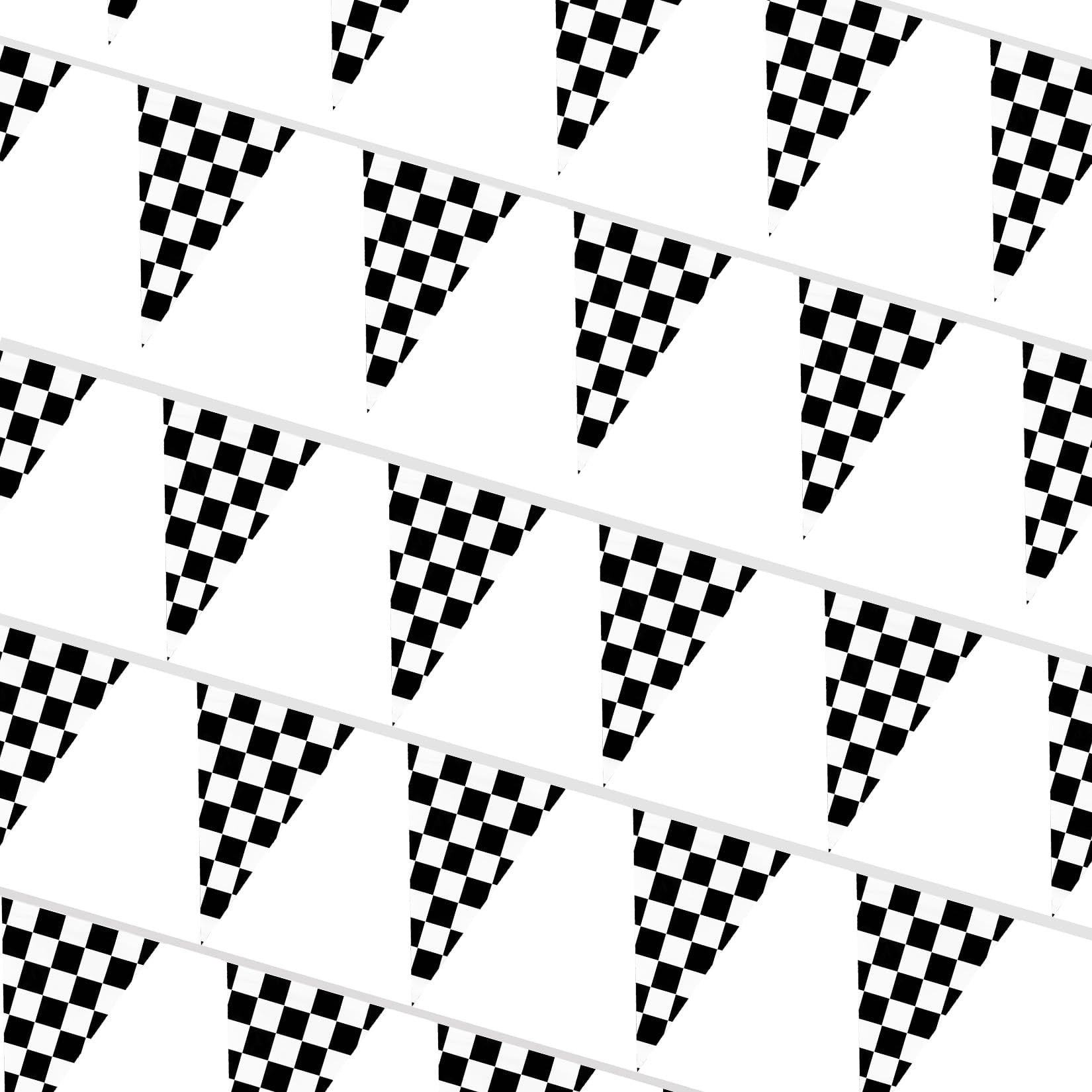 MAQIHAN 98 Feet Black STF9 and White Checkered Flag Banner - Checkered ...