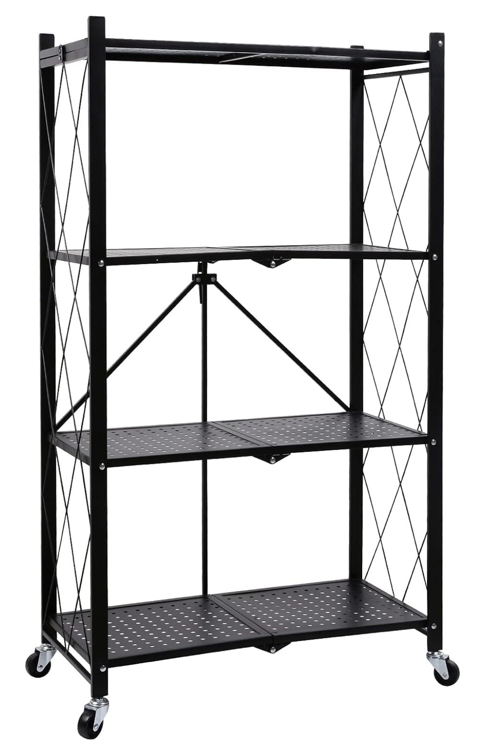 MAQING 4-Tier Heavy Duty Foldable Metal Rack Storage Shelving Unit with ...