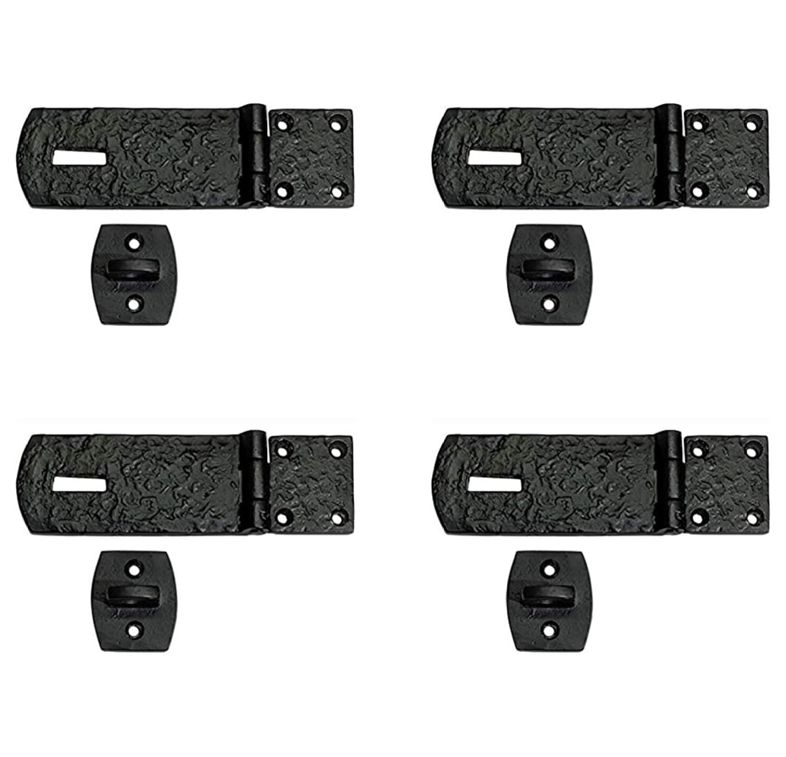 MAQING "Ahian" Heavy Duty Antique Cast Iron Locking Hasp and Staple (5 ...