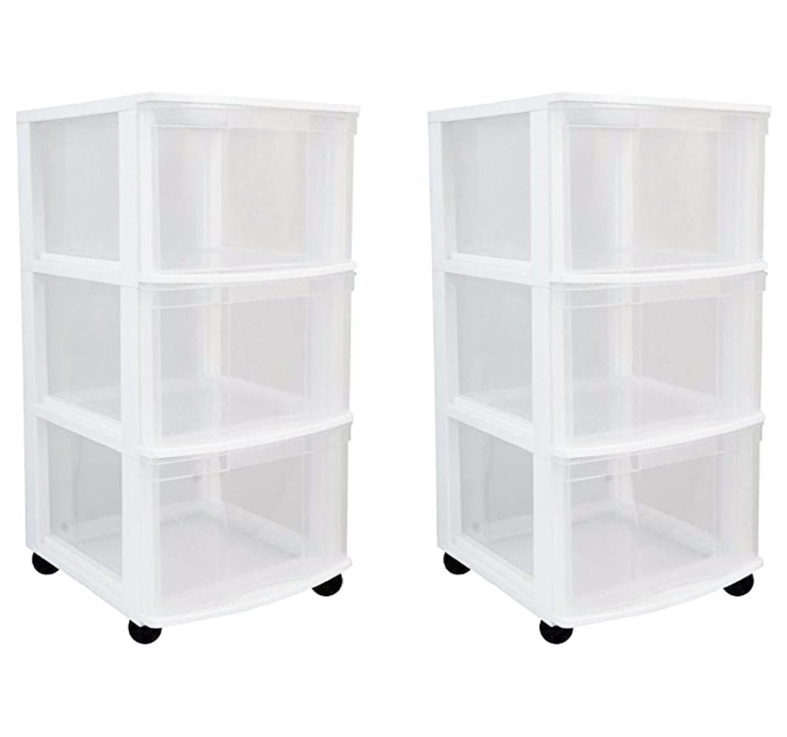 MAQING Classic 3 Drawer Organizer Cart, Plastic Drawer Storage Dresser ...