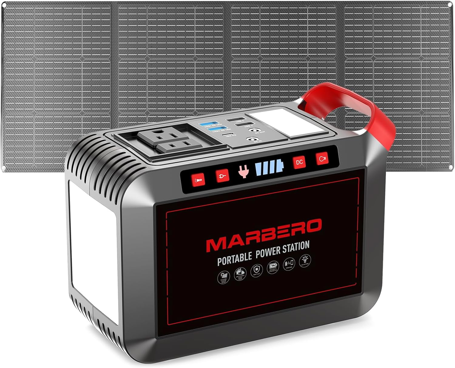 MARBERO 88.8Wh Solar Powered Generator with 21W Solar Panel AC 120W ...