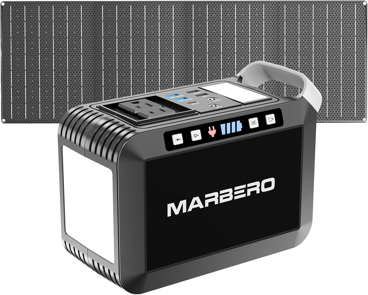 MARBERO Camping Solar Generator 120W Peak Portable Power Station 88Wh ...