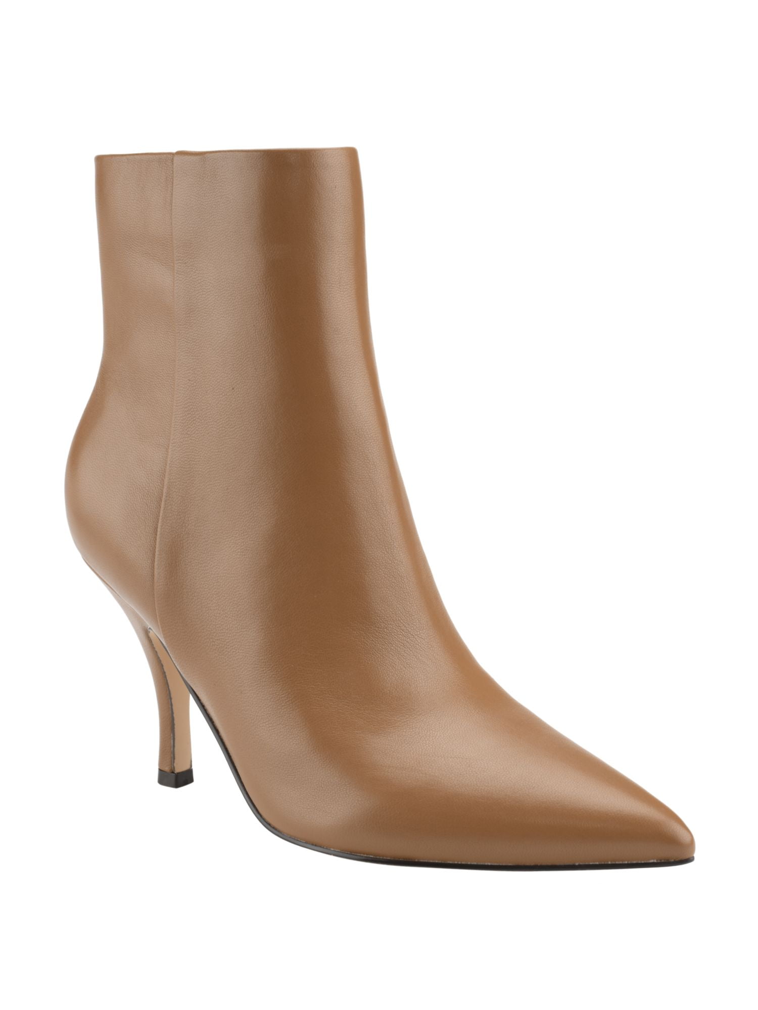 MARC FISHER Womens Brown Comfort Fergus Pointy Toe Kitten Heel Zip-Up ...