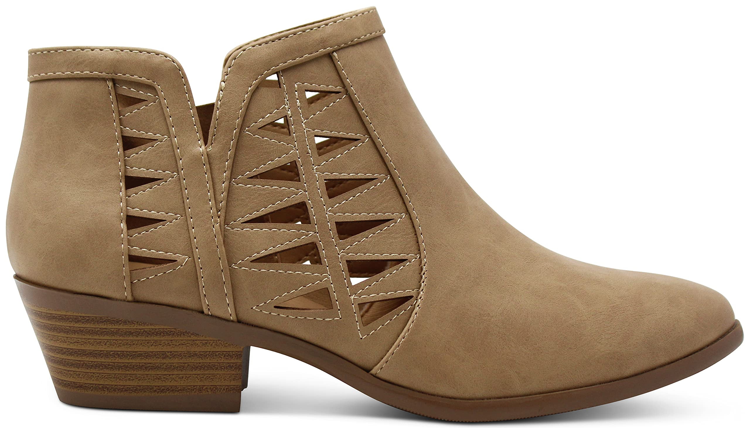 MARCO REPUBLIC Oslo Women's Ankle Boots Almond Toe Chunky Block Stacked ...