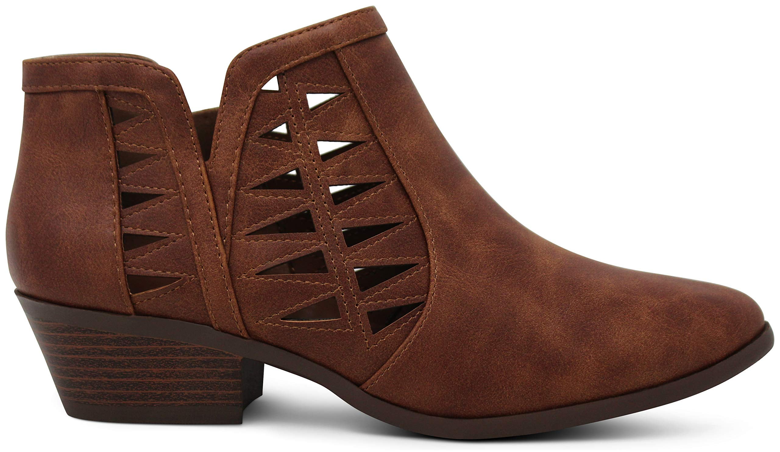 MARCO REPUBLIC Oslo Women's Ankle Boots Almond Toe Chunky Block Stacked ...