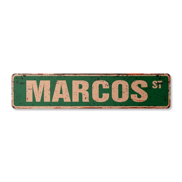 MARCOS Vintage Plastic Street Sign Childrens Name Room Sign | Indoor ...