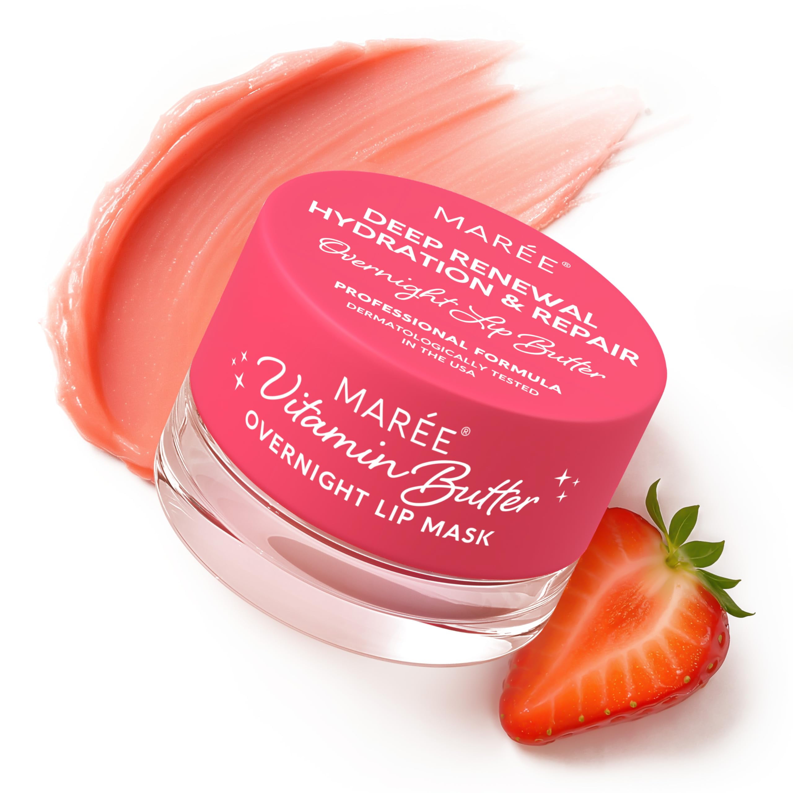 MAREE Lip Mask with Hyaluronic Acid - Overnight Butter Balm - Moisturizer for Very Dry Lips ...
