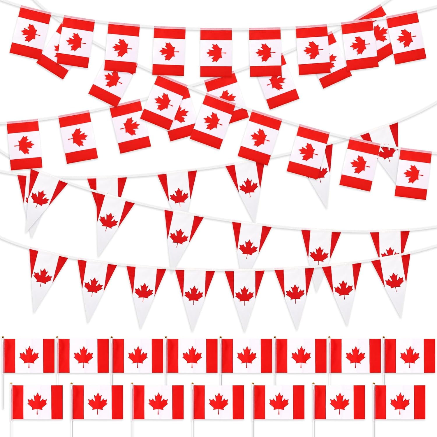 MARFOREVER 60Pcs Canada Day Party Decorations, Canada Leaf Flag String ...