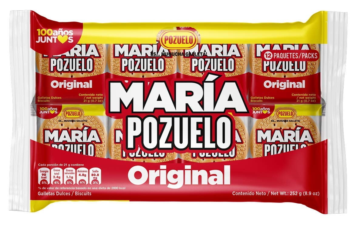 MARIA POZUELO Original Cookies, MMF7 Fortified with Vitamins, Fat-Free ...