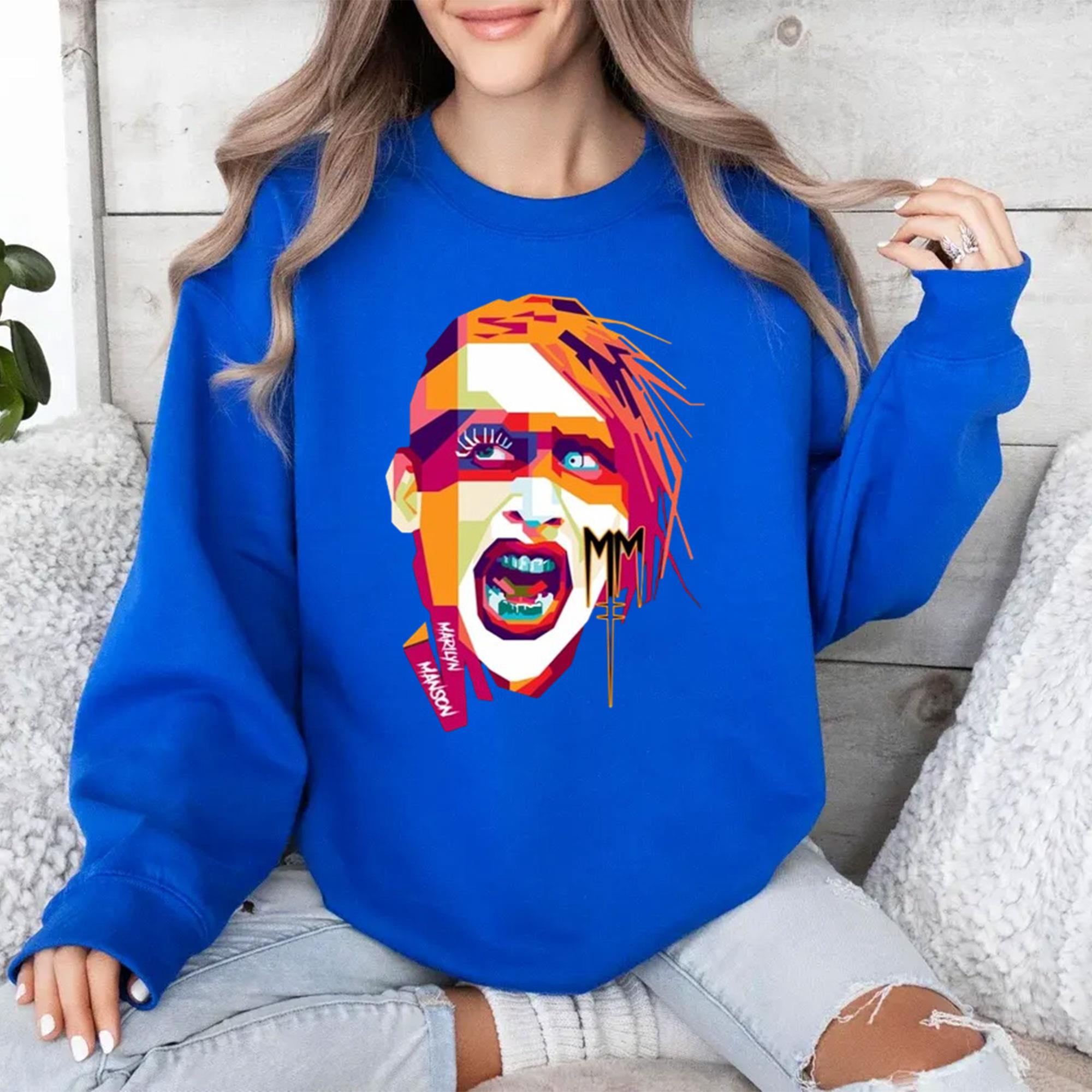 MARILYN MANSON Rock Artwork Sweat Shirt - Walmart.com