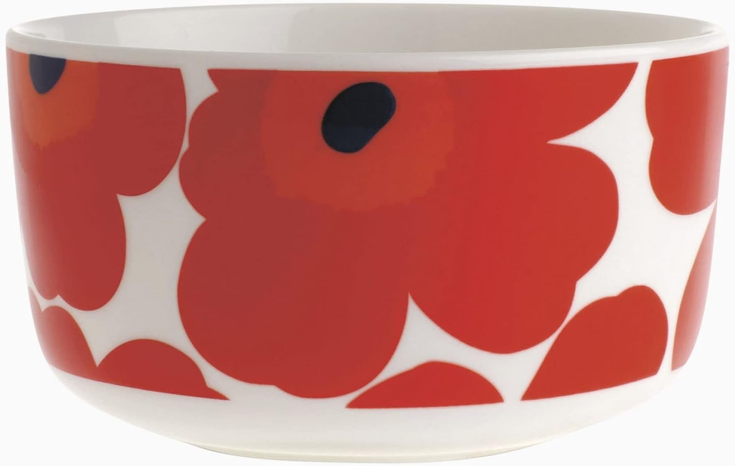 MARIMEKKO - Unikko Oiva Stoneware Bowl Red Poppy, 1 Count Pack of 1 ...