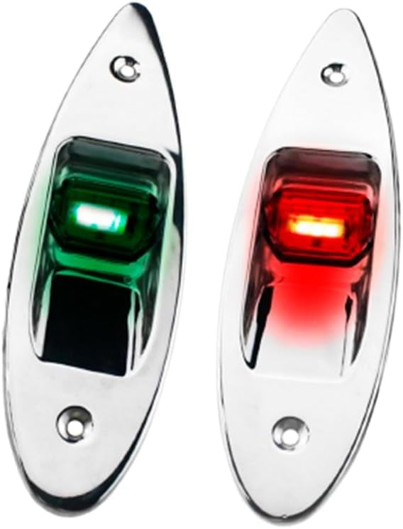 MARINE CITY 12V Flush Mount LED Navigation Lights - Red & Green ...