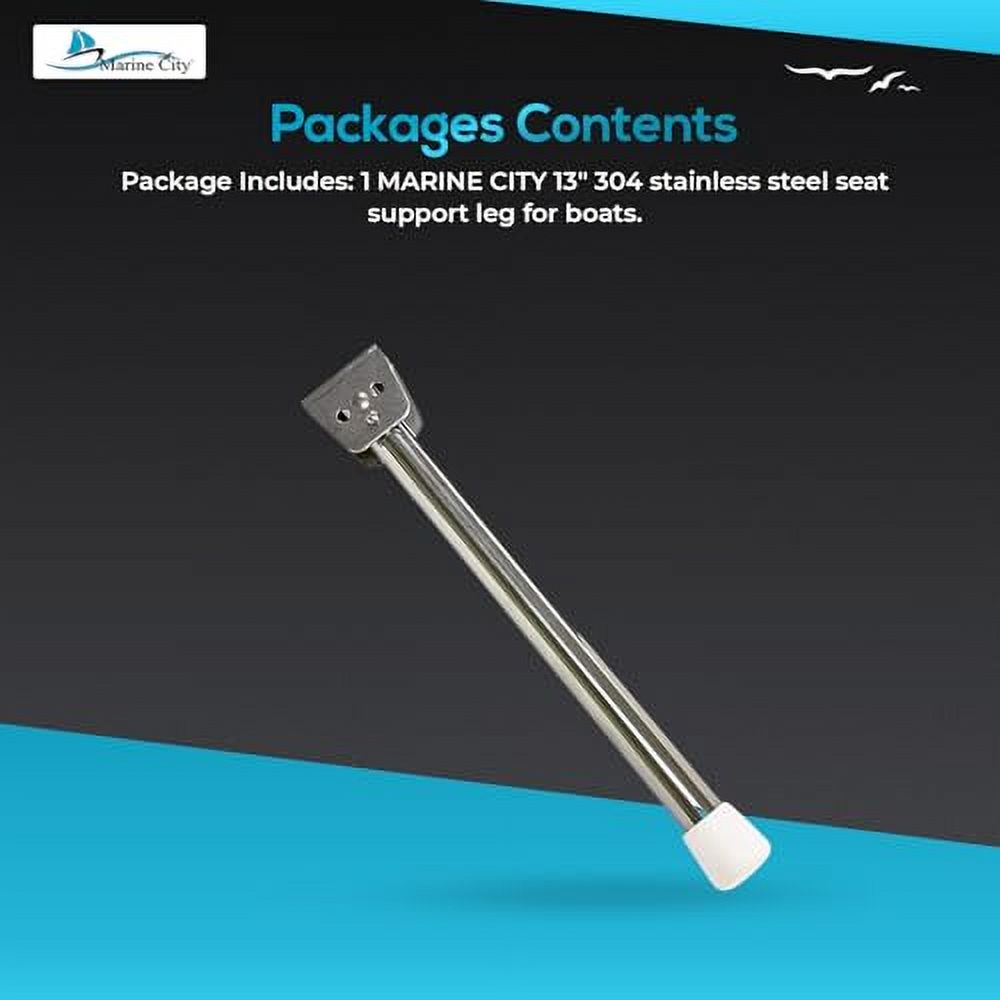 MARINE CITY 13-Inch Seat Support Leg, 304 Grade Stainless Steel ...