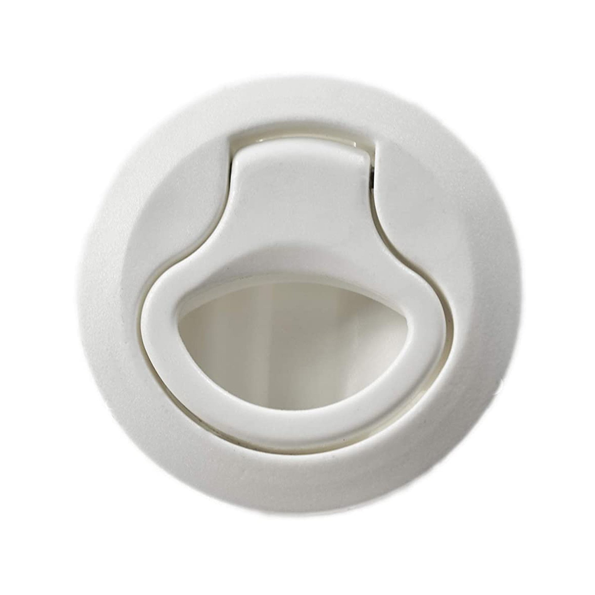 MARINE CITY Flush Pull Slam Latch - White Nylon Round Hatch Handle 2-2/ ...