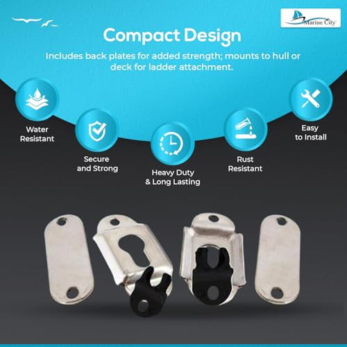 MARINE CITY 304 Stainless Steel Mounting Sockets / Brackets for ...