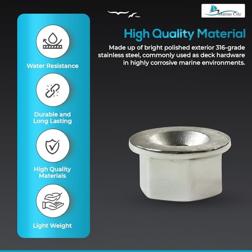 MARINE CITY 316 Grade Polished Stainless Steel Thread Steering Wheel ...