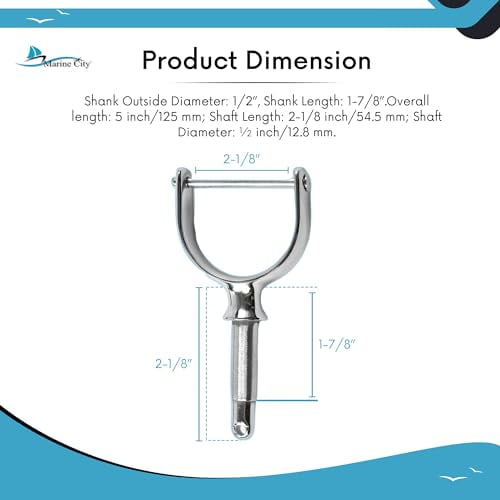 MARINE CITY 316 Stainless Steel Heavy Duty 1/2 Inches x 2 Inches Shaft ...