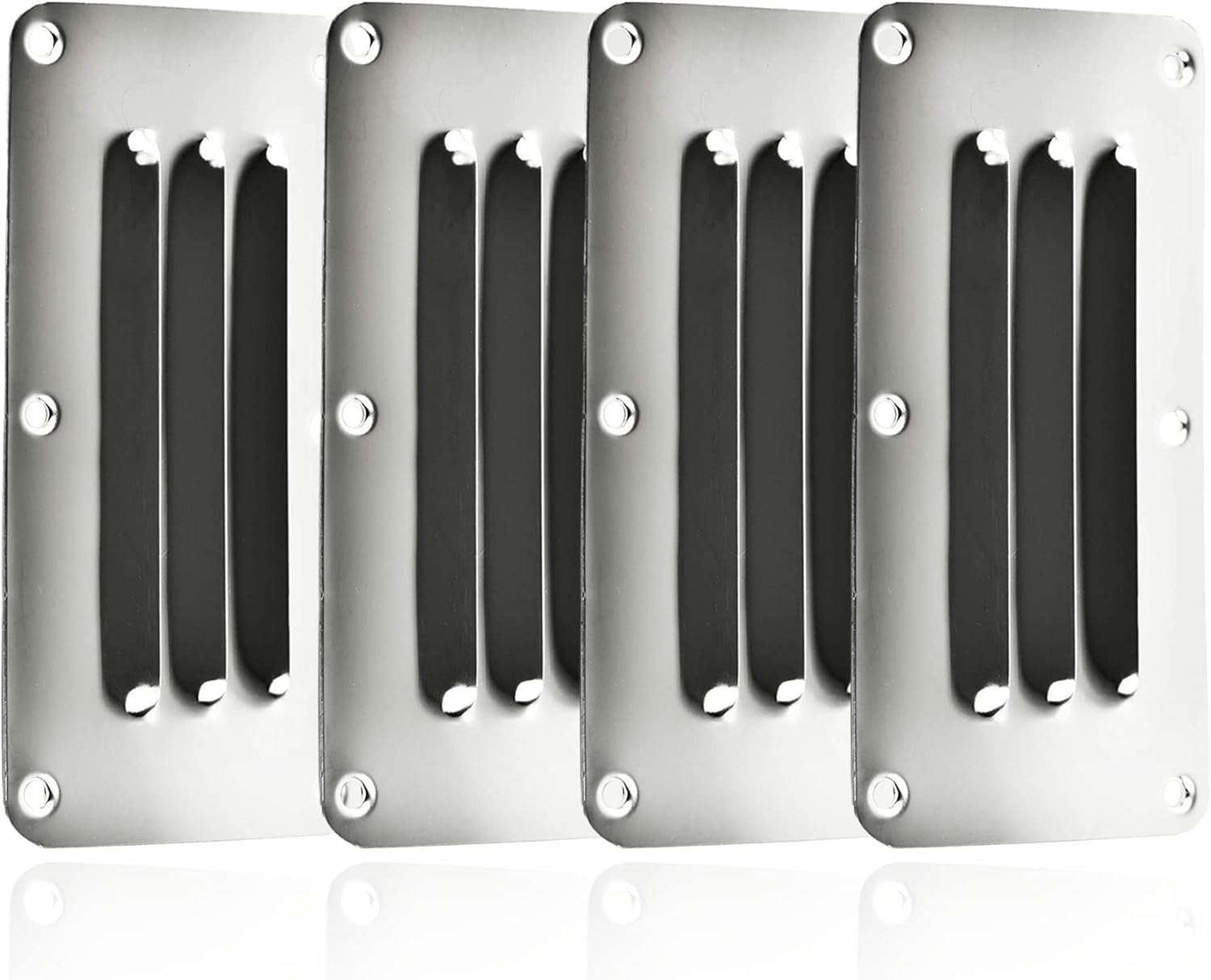 MARINE CITY Rectangular Stamped Louvered Vent 304 Stainless Steel – 2-1 ...