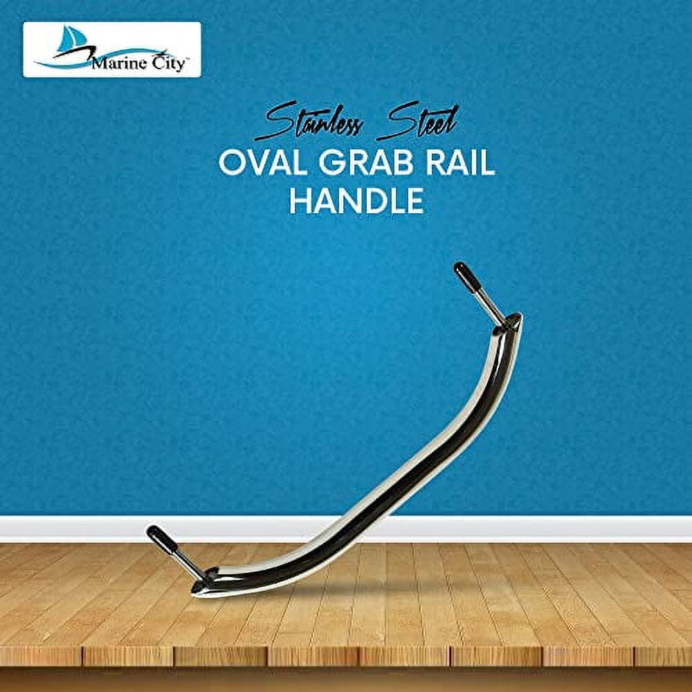 MARINE CITY Smooth Polished Stainless Steel Heavy Duty Boat Handle Oval ...