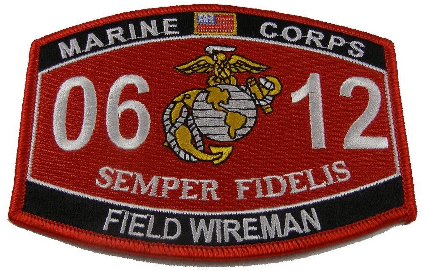 MARINE CORPS 0612 FIELD WIREMAN SEMPER FIDELIS MOS PATCH USMC EAGLE ...