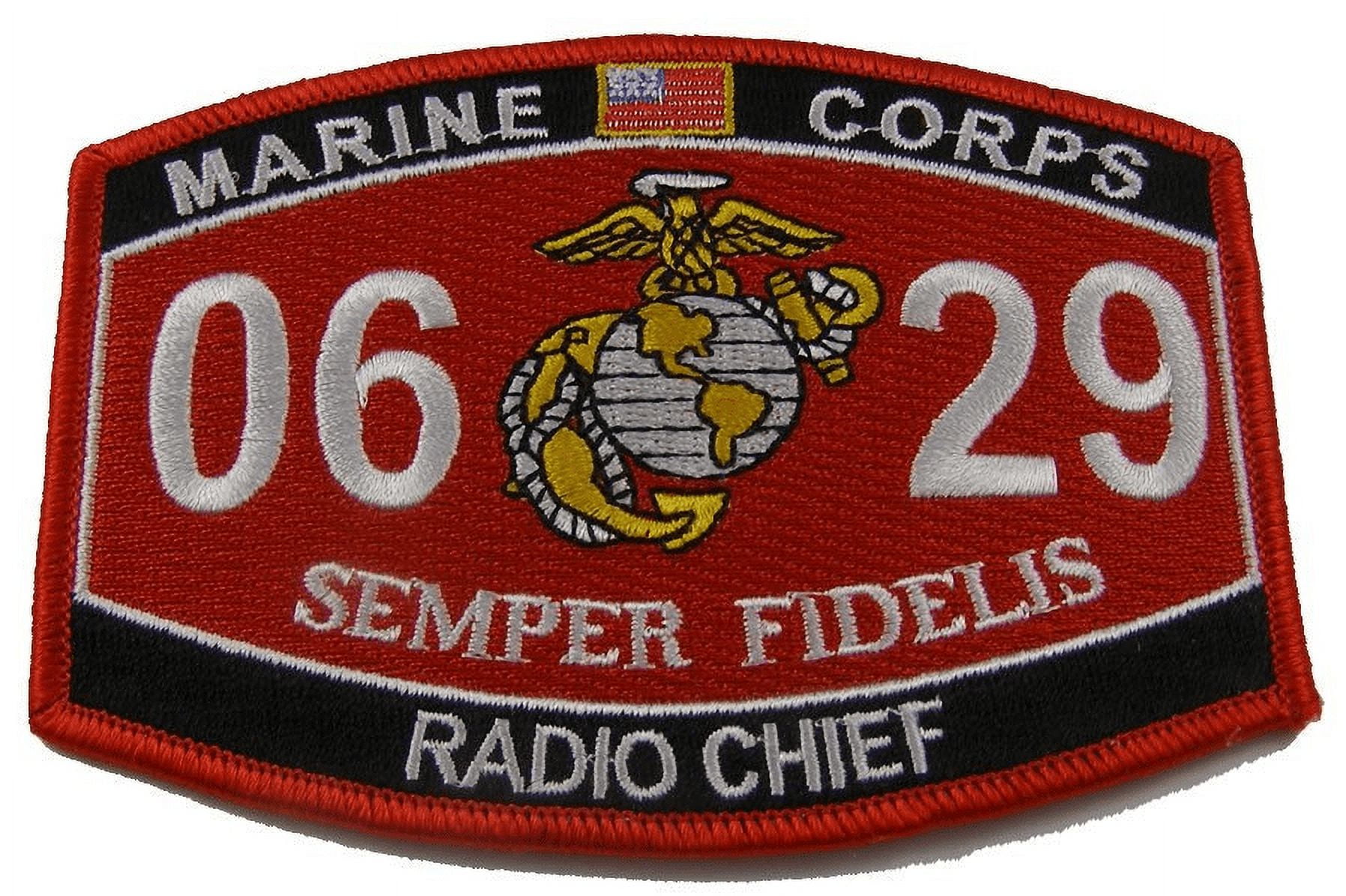 MARINE CORPS 0629 RADIO CHIEF SEMPER FIDELIS MOS PATCH USMC EAGLE GLOBE ...
