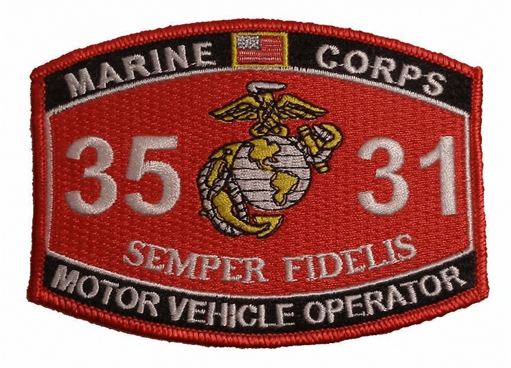 MARINE CORPS 3531 MOTOR VEHICLE OPERATOR MOS SEMPER FIDELIS PATCH USMC ...