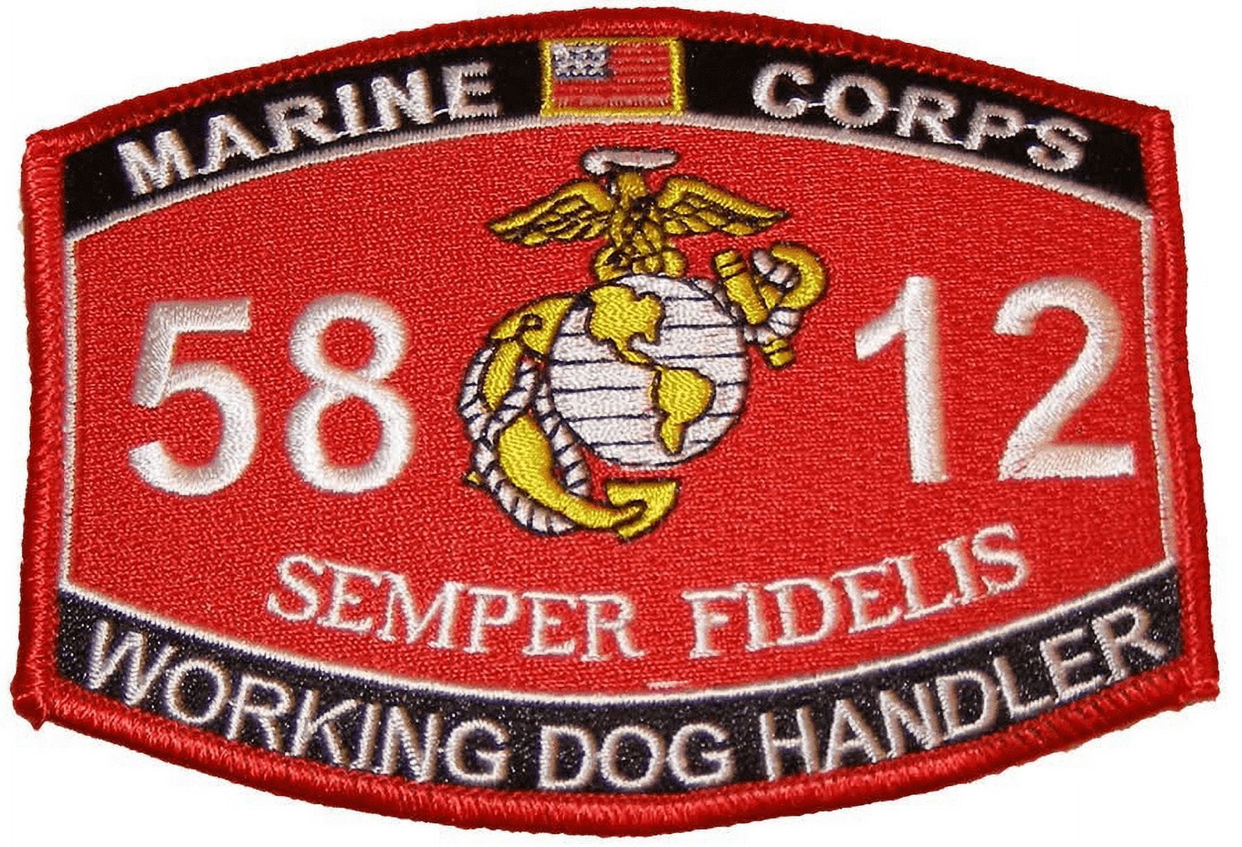 MARINE CORPS 5812 WORKING DOG HANDLER MOS SEMPER FIDELIS PATCH USMC K9 ...