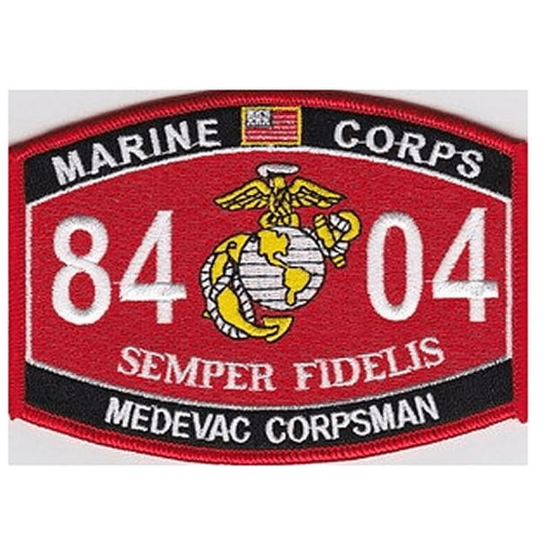 MARINE CORPS 8404 MEDEVAC CORPSMAN MOS SEMPER FIDELIS PATCH USMC USN ...