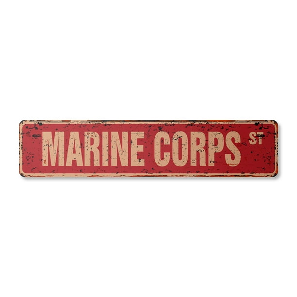 MARINE CORPS Vintage Plastic Street Sign usmc soldier military service ...
