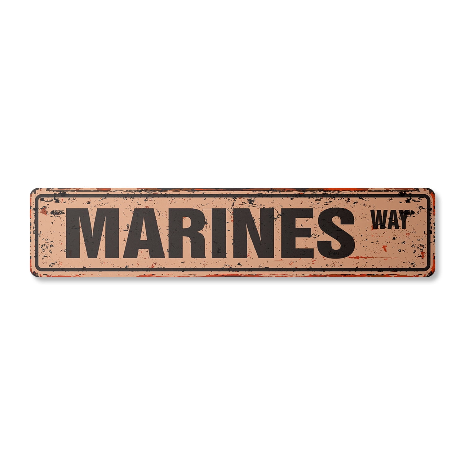 MARINES Vintage Plastic Street Sign marine corps usmc novelty road ...
