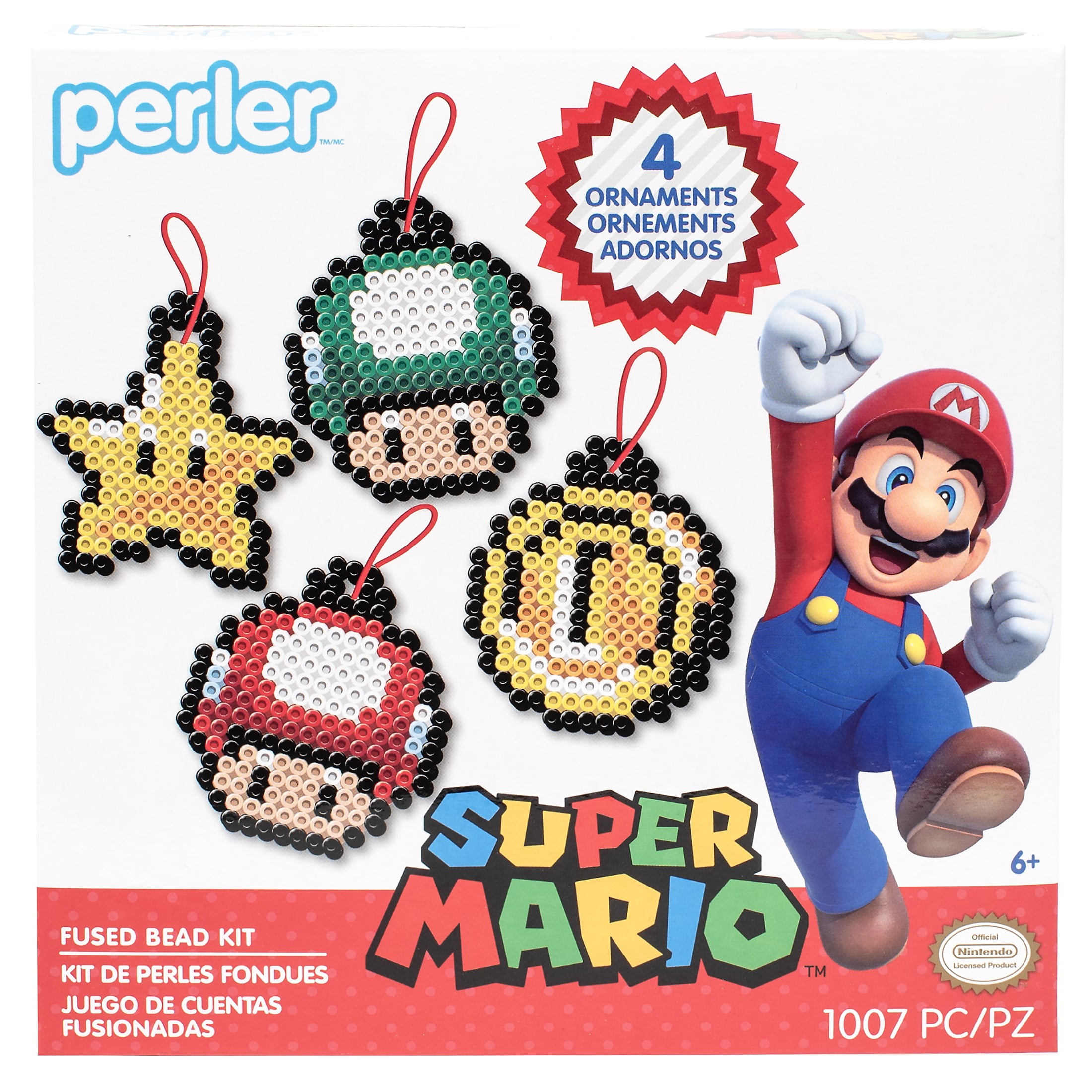 Nintendo Super Mario Fused Bead Ornament Kit by Perler, Set of 4, Ages ...
