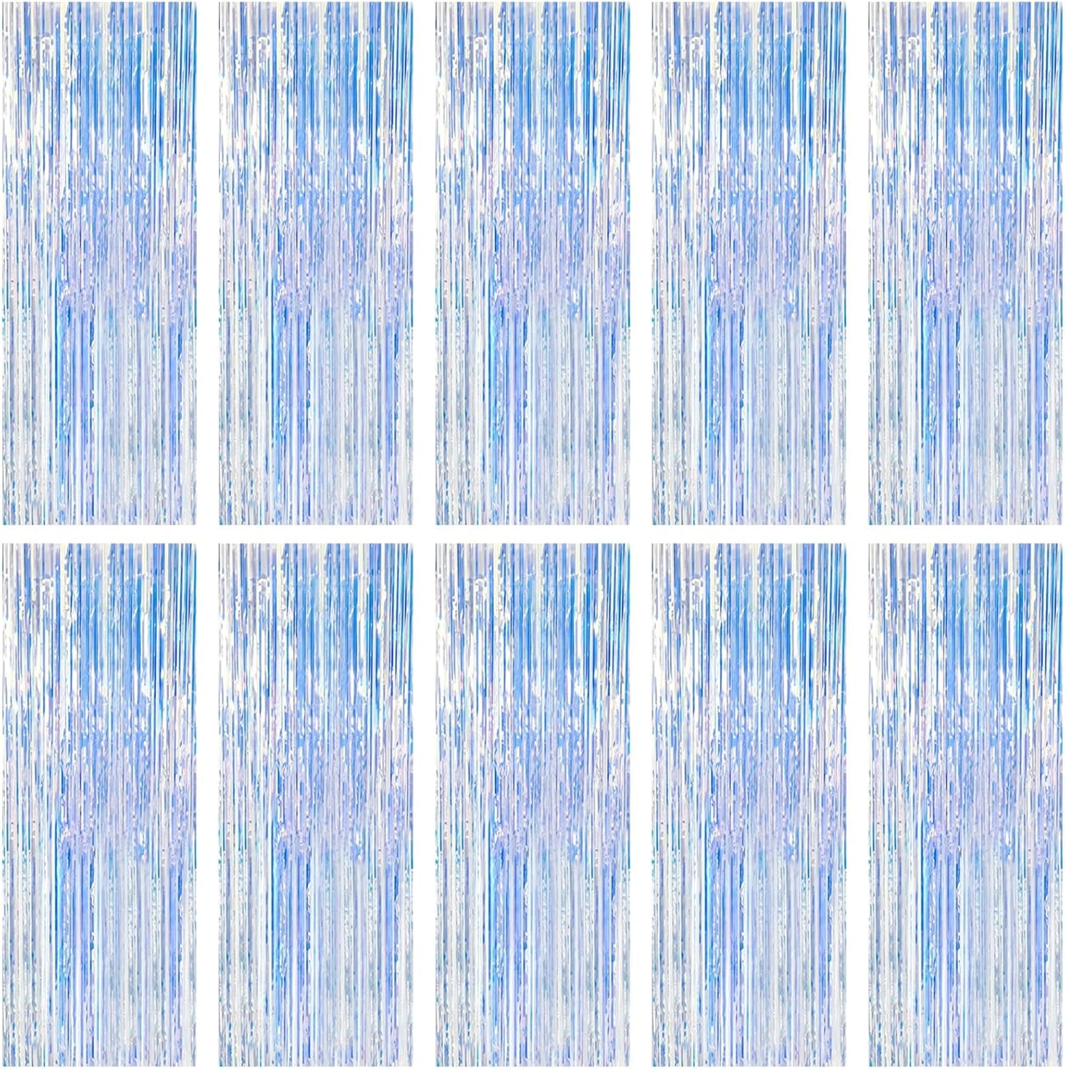 MARKET 10 Pack Iridescent Party Backdrop Decorations Tinsel Curtain ...