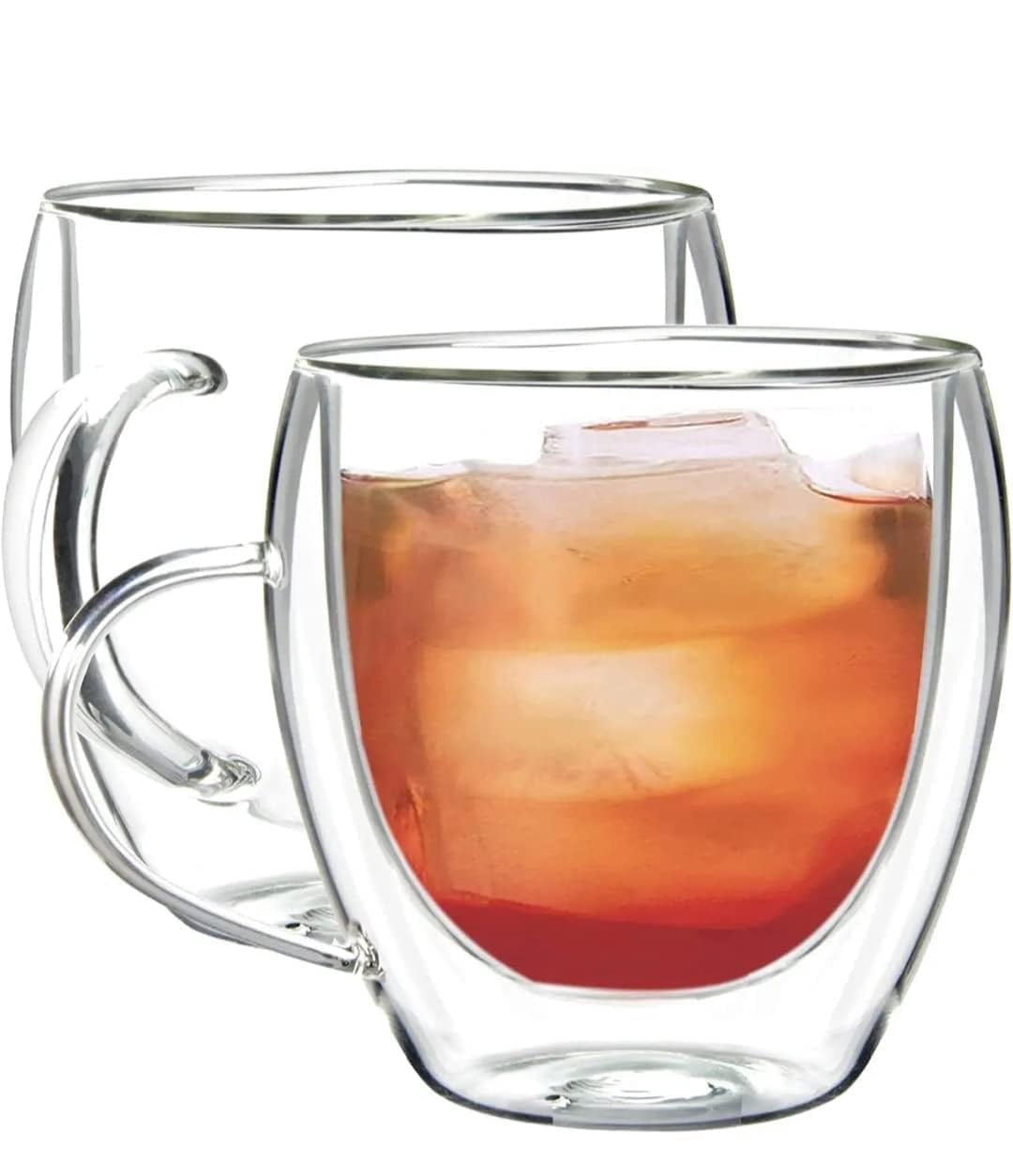 MARKQUES Double Wall Glass Mug for Coffee Tea Latte with Handle ...