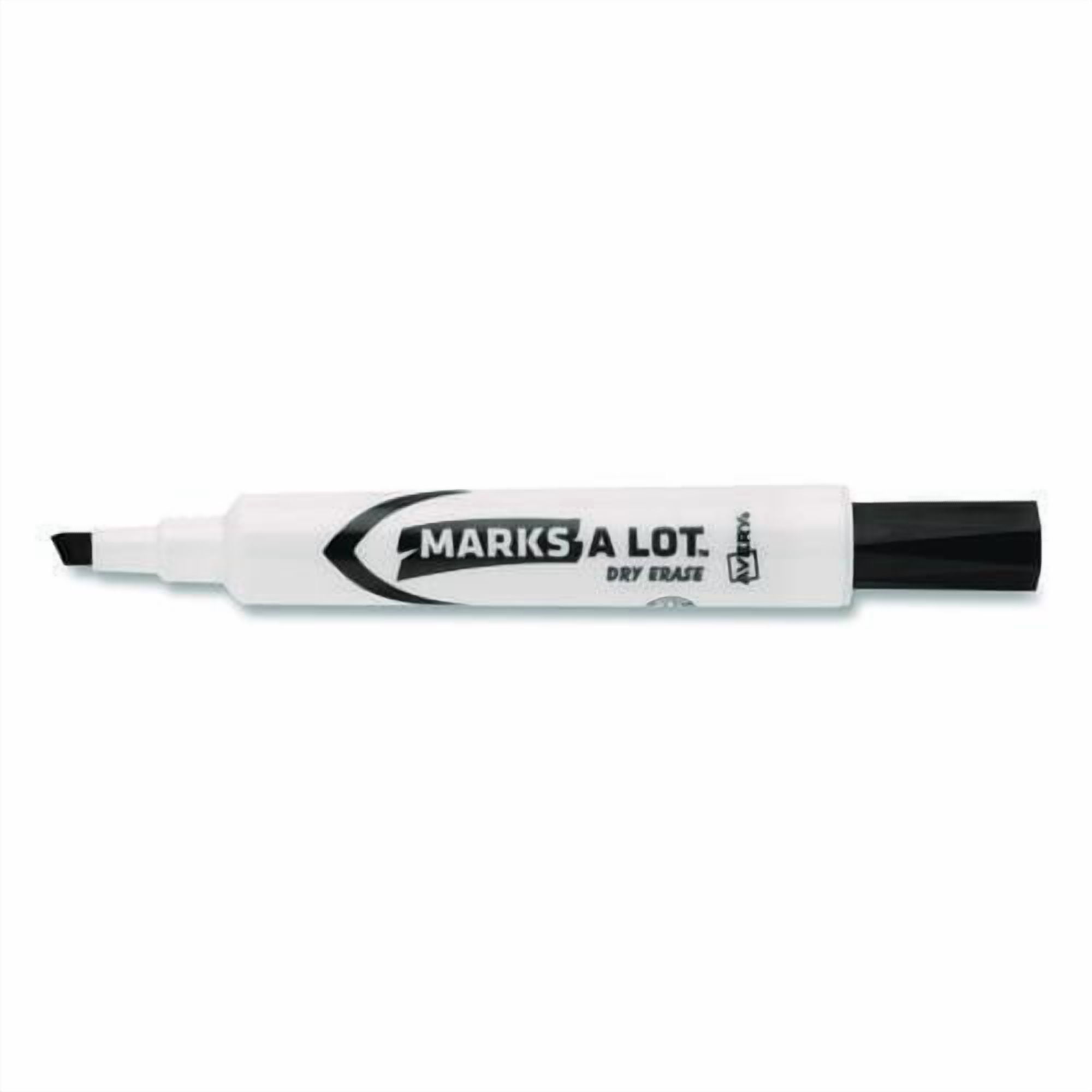 MARKS A LOT Desk-Style Dry Erase Markers, Broad Chisel Tip, Black ...