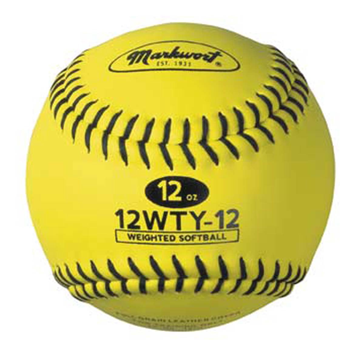 MARKWORT 10 OZ. WEIGHTED YELLOW LEATHER 12" SOFTBALL 22U - Walmart.com